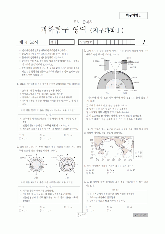 [과외](고3) 06 모의고사 과탐 지학  1