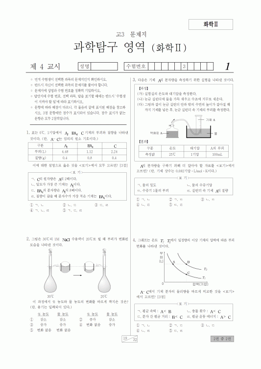 [과외](고3) 06 모의고사 과탐 화학 2