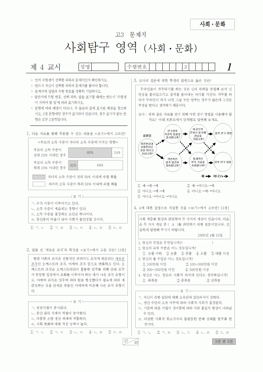 [과외](고3) 06 모의고사 사회문화 시험지