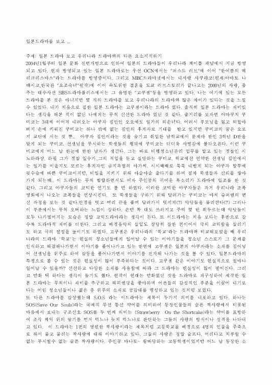 일본드라마 레포트 자료