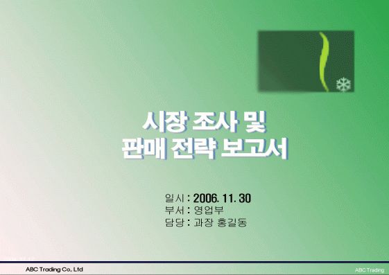 시장 조사 및 판매 전략 보고서