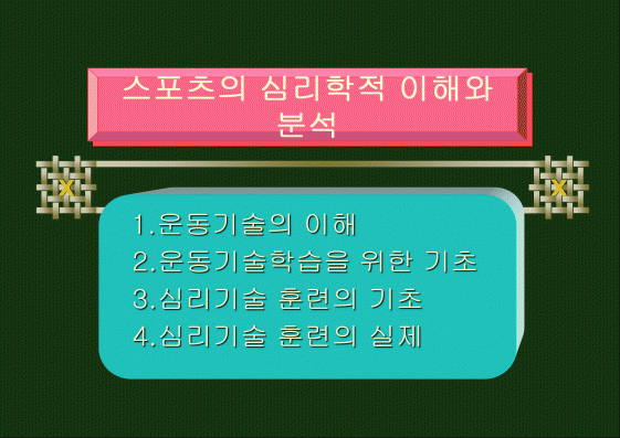스포츠의 심리학적 이해와 분석