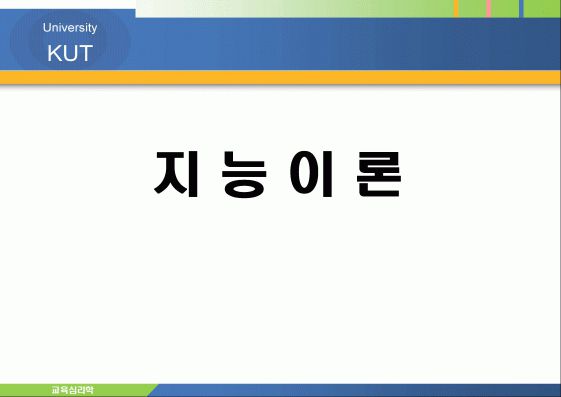 [교육심리] 지능이론에 대한 PPT자료