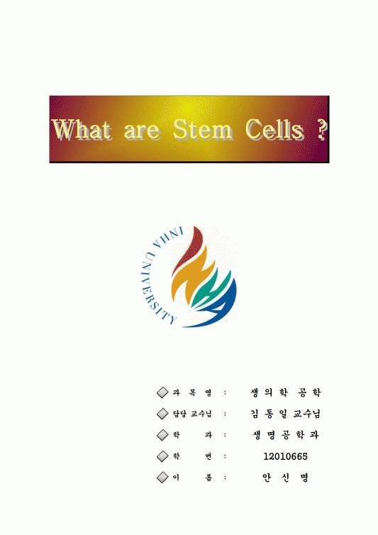 stem cell은 무엇인가?