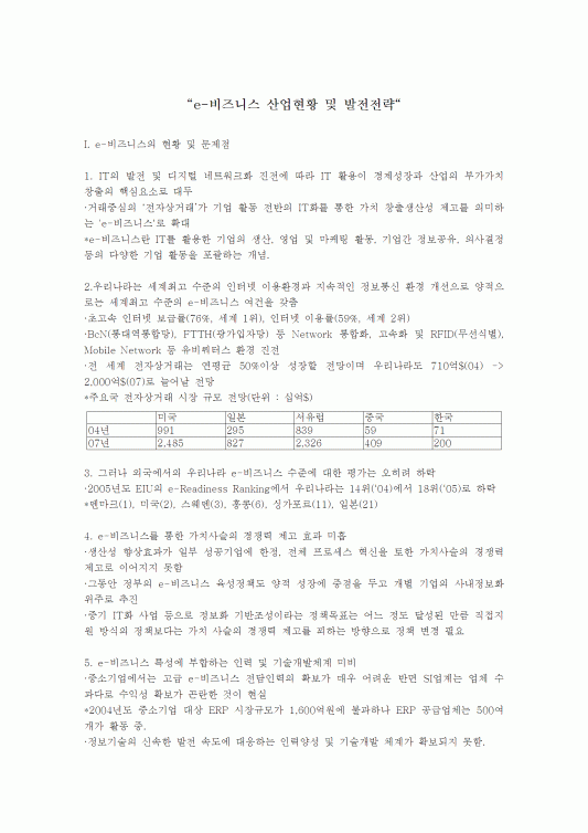 e-비즈니스산업현황및 발전전략