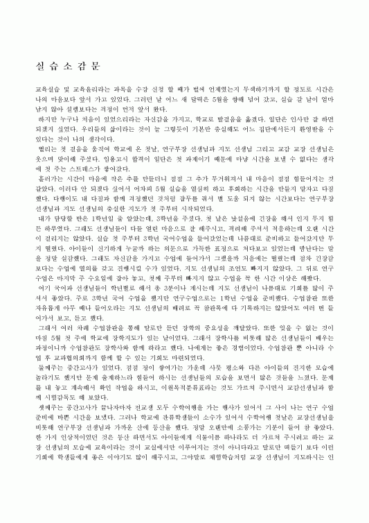 [사범/법학] 교생실습소감문