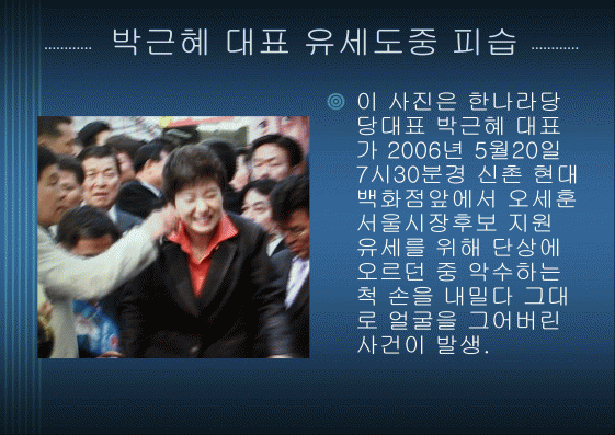 박근혜 대표 유세도중 피습