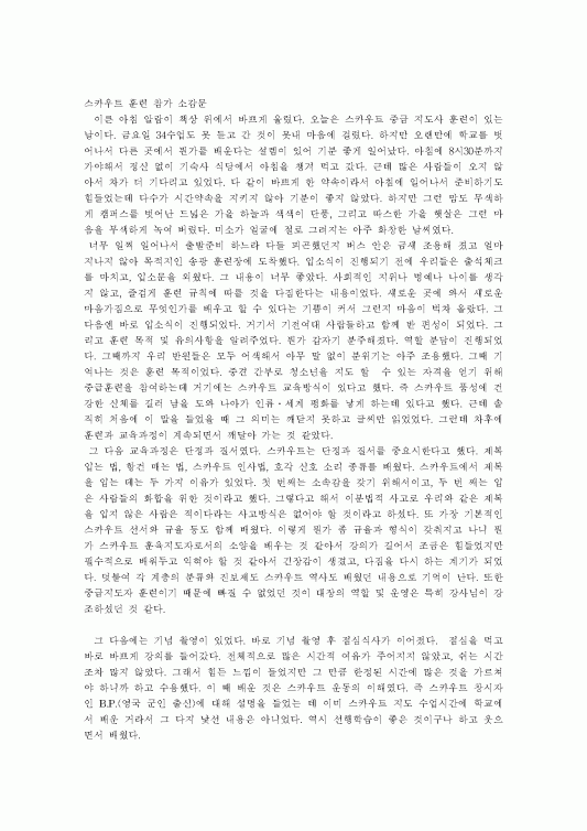 스카우트 훈련 참가 소감문
