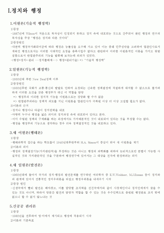 행정이론의발달
