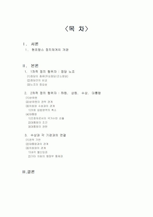 [사회과학]프랑스 정치체제