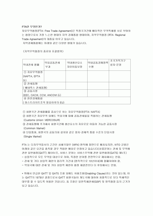 한미 FTA 자료들
