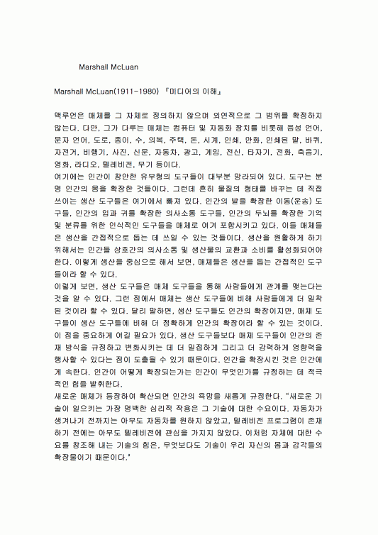 맥루한의 이론과 한계