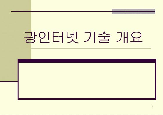 광인터넷 기술 개요
