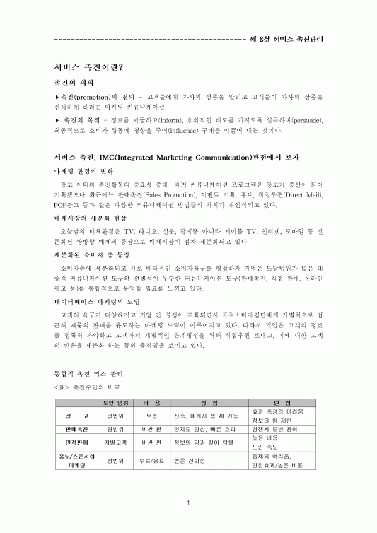 서비스촉진관리