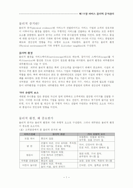 서비스물리적증거관리
