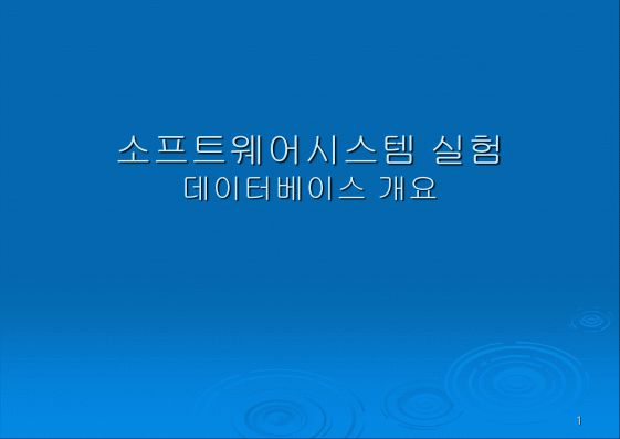 소프트웨어시스템 실험 데이터베이스 개요