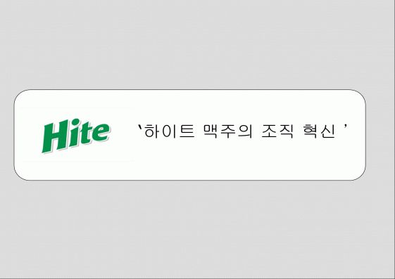 [조직전략]하이트 조직혁신전략
