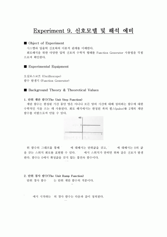 신호모델 및 해석