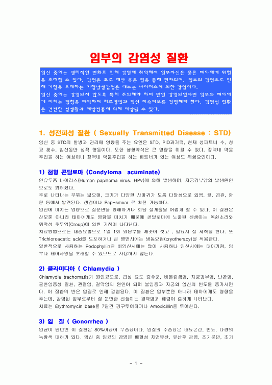 <여성간호> 임부의 감염성 질환