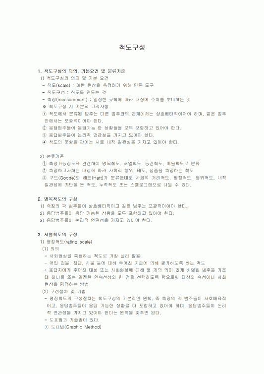 척도구성 레포트 자료