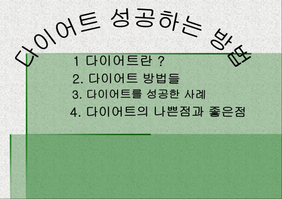 다이어트 방법 및 성공사례