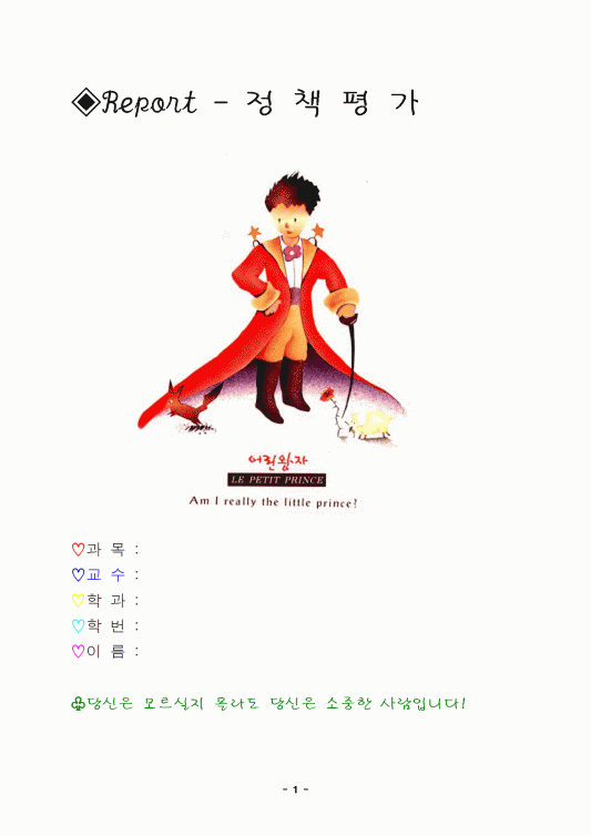 정책평가 레포트 자료