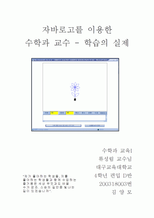 자바로고를 이용한 수학과 교수 - 학습의 실제