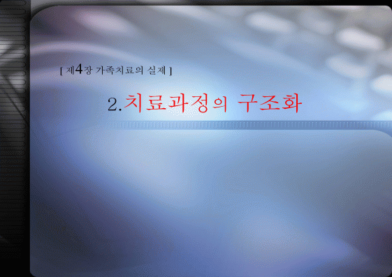 가족치료의 구조화