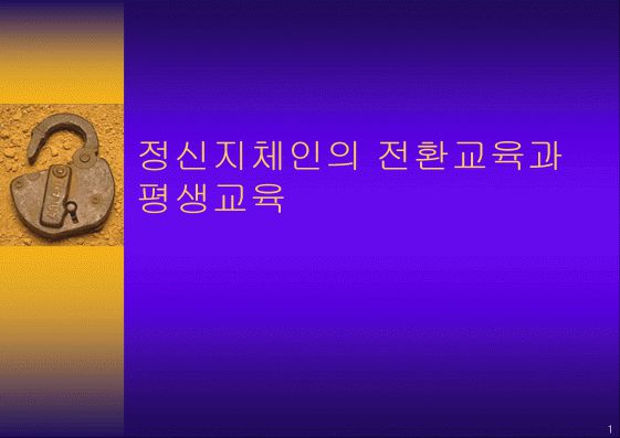 정신지체인의 전환교육과 평생교육