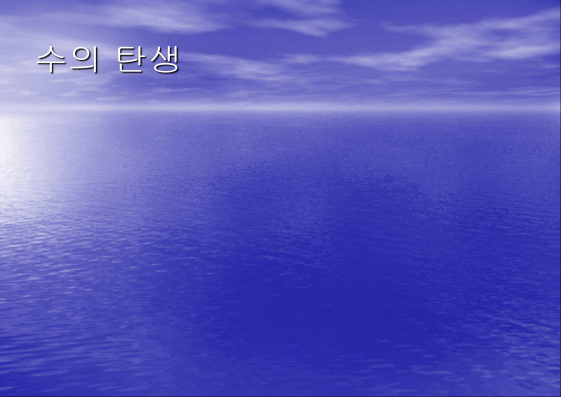 수의 탄생 레포트 자료