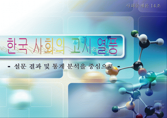 한국 사회의 고시 열풍-설문 결과 및 통계 분석을 중심으로