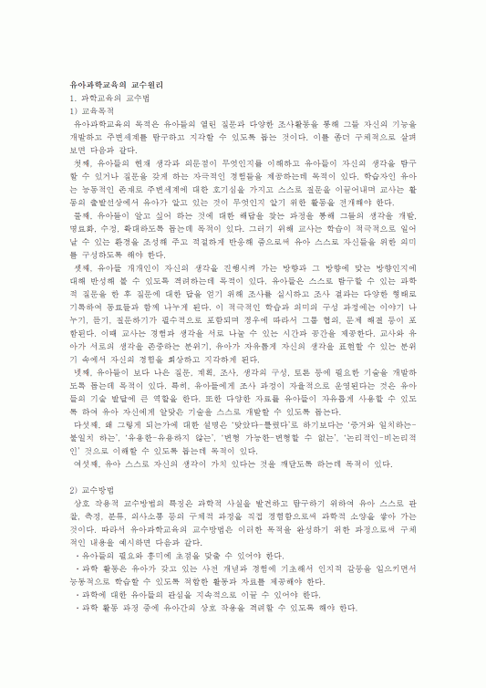 유아과학교육의 교수원리