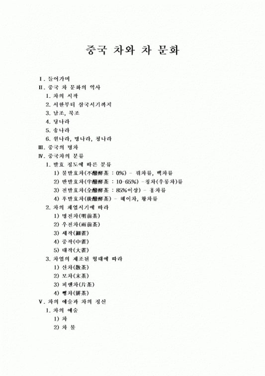 [중국 차][차 문화][차][중국][다도]중국 차와 차 문화(중국 차 문화의 역사, 중국의 명차, 중국차의 분류, 차의 예술과 차의 정신, 중국 각 지역 각 민족의 차 문화, 중국 차, 차, 차문화, 중국, 다도, 차예절)