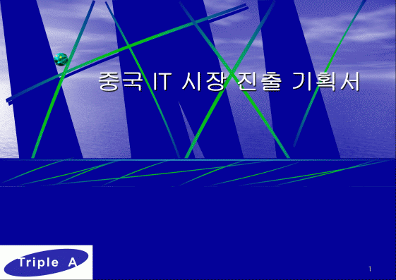 중국 IT시장 진출 계획서