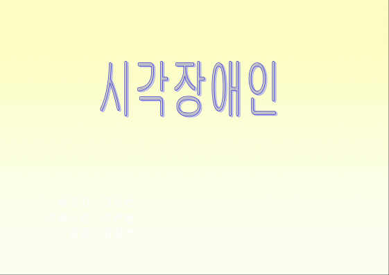 시각장애인 레포트 자료