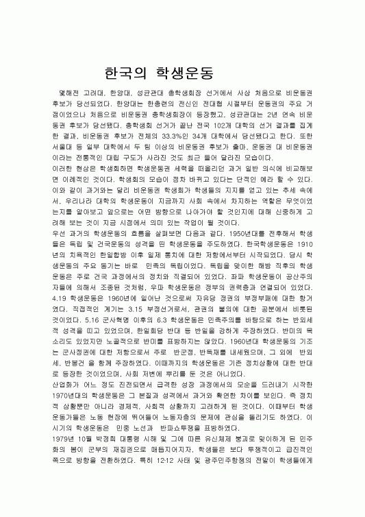 한국의 학생운동