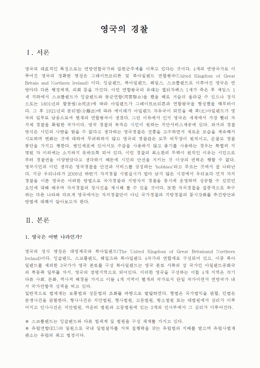 영국의 경찰 레포트 자료