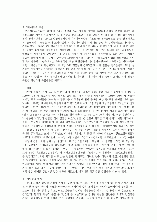 소파방정환 레포트 자료