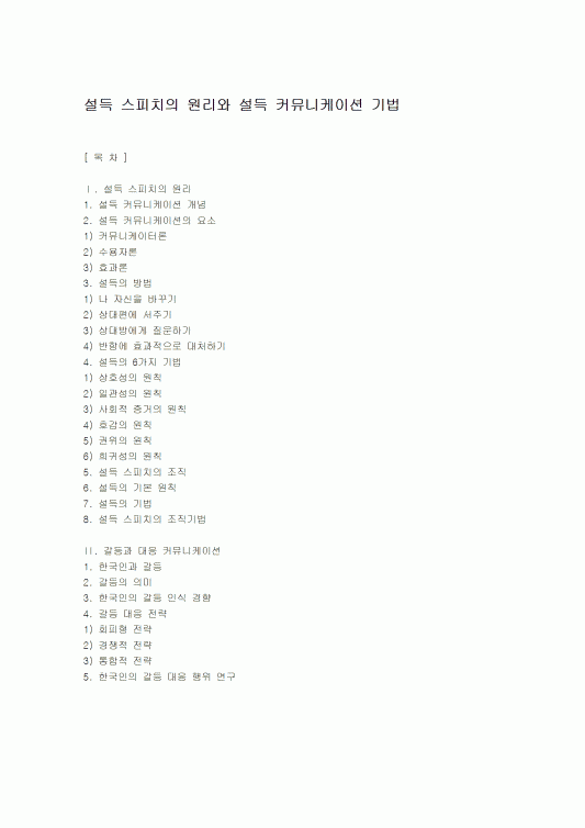 설득 스피치의 원리와 설득 커뮤니케이션 기법