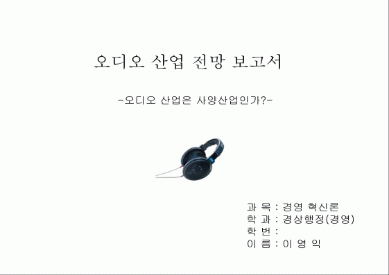 오디오 산업 전망 보고서