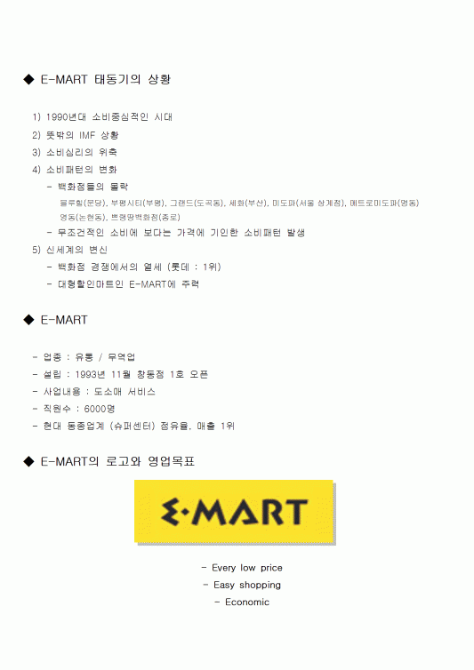 [사회과학] 이마트 분석