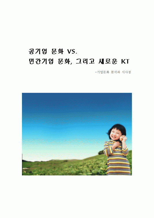 공기업 문화 VS. 민간기업 문화 그리고 새로운 KT (기업분석)