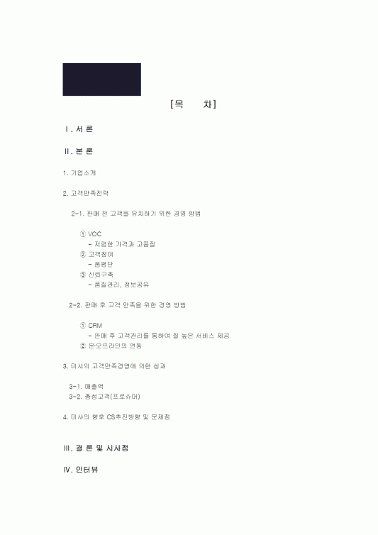 고객만족마케팅전략 - 미샤