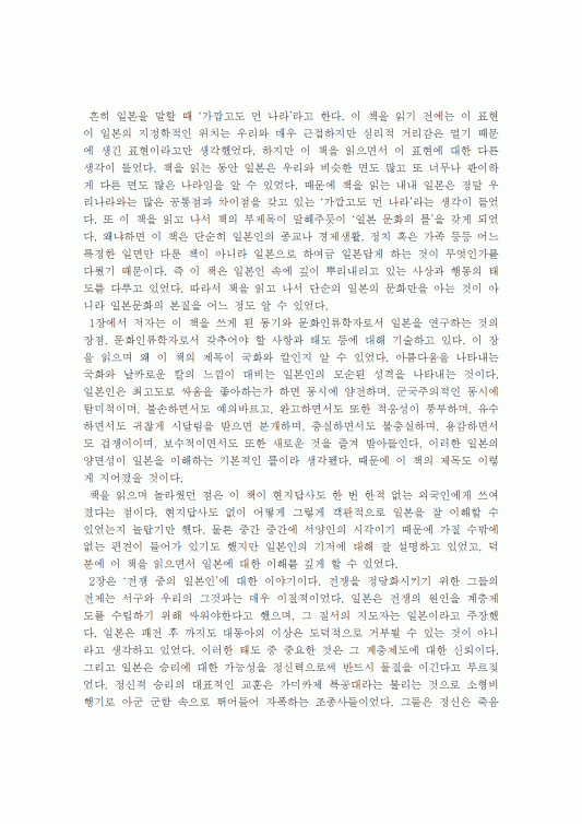 국화와 칼 독후감