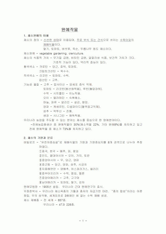원예작물 레포트 자료