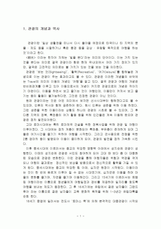 현대관광의 개념과 전망