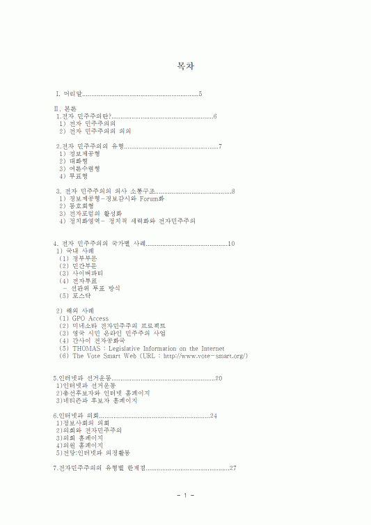 전자민주주의 전망 전자민주주의 한계 전자민주주의사례