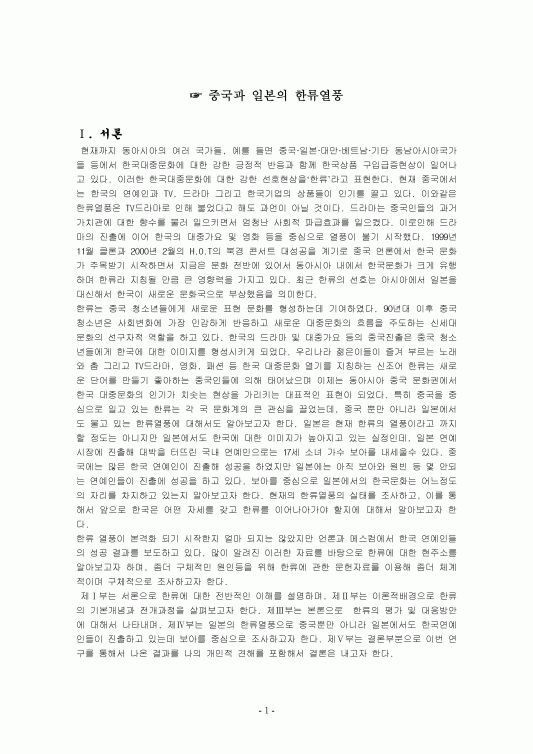 중국과 일본의 한류열풍