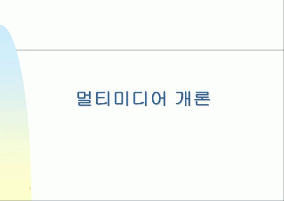 멀티미디어 개론