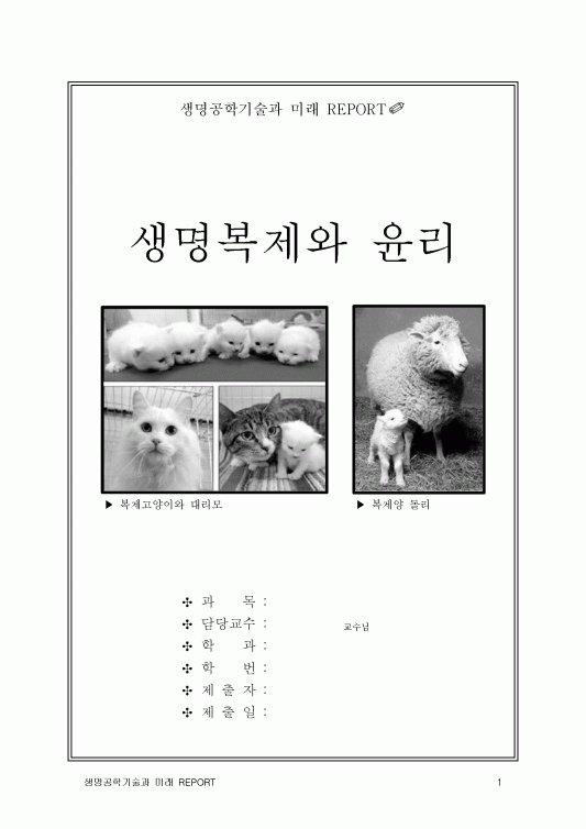 생명복제와 윤리